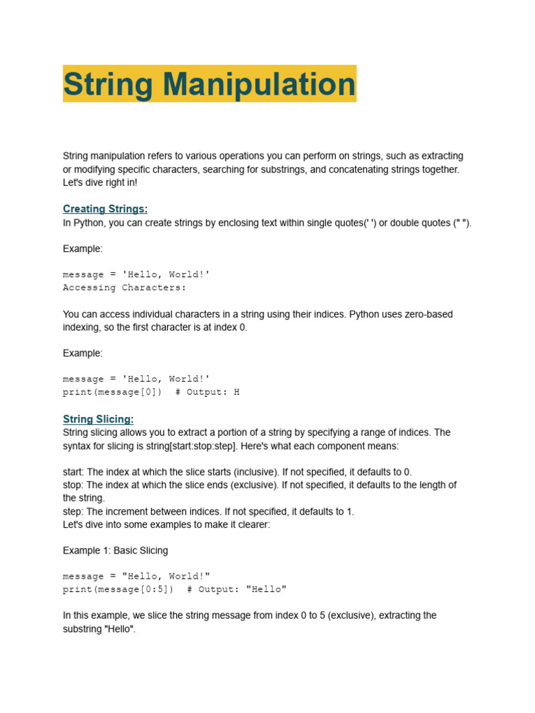 String Manipulation | PDF
