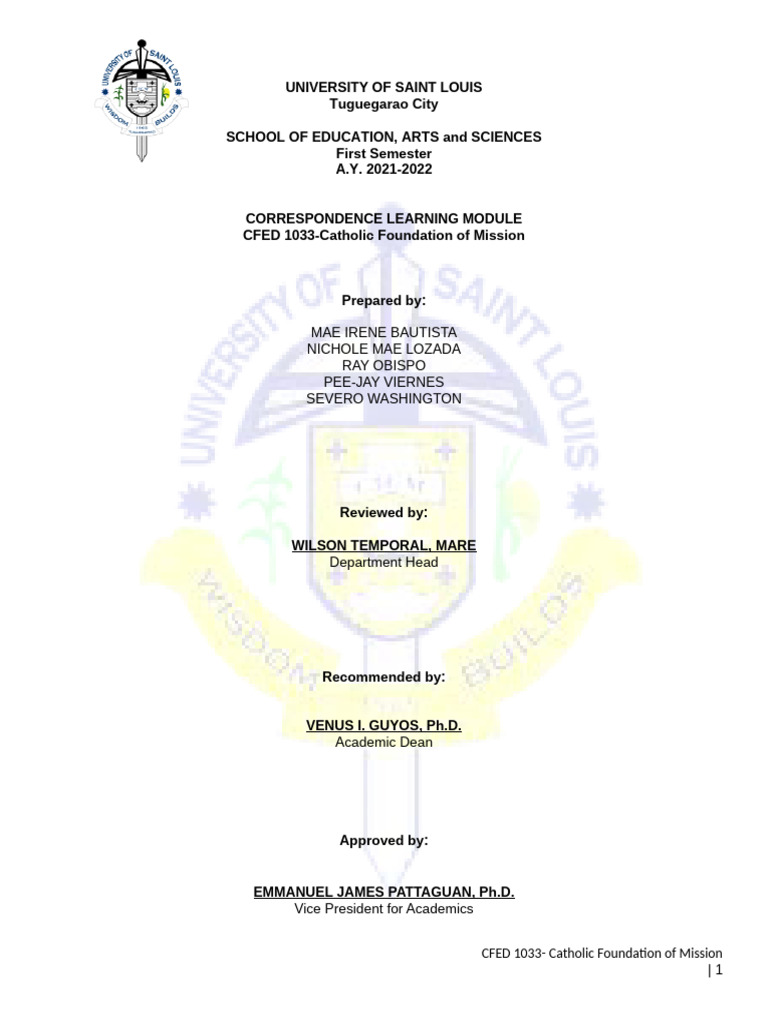 Cfed 1033 Week 1 Module | PDF