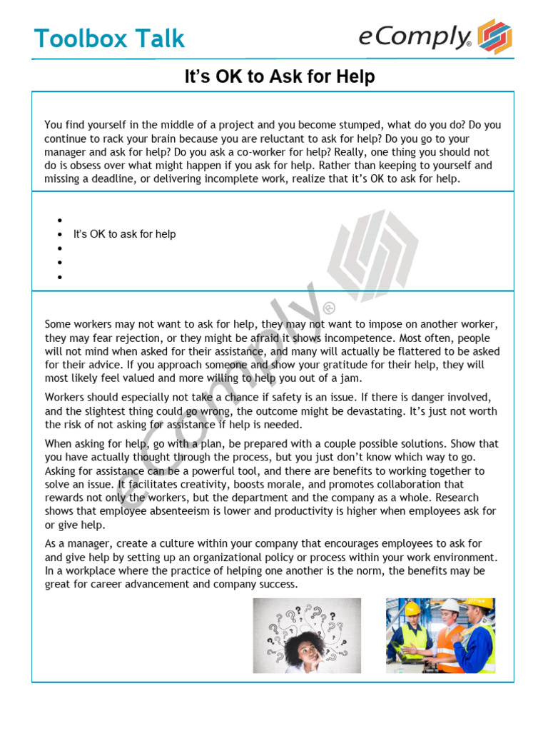 Its OK To Ask For Help | PDF
