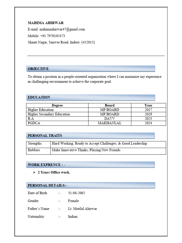 Mahima Ahirwar | PDF