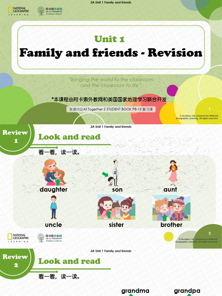 Unit 1 Family and Friends Revision | PDF