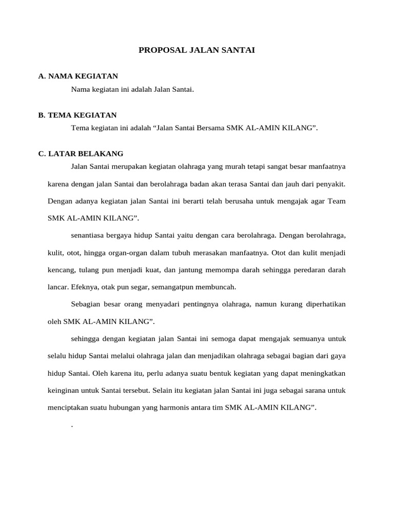 Proposal Jalan Sehat | PDF