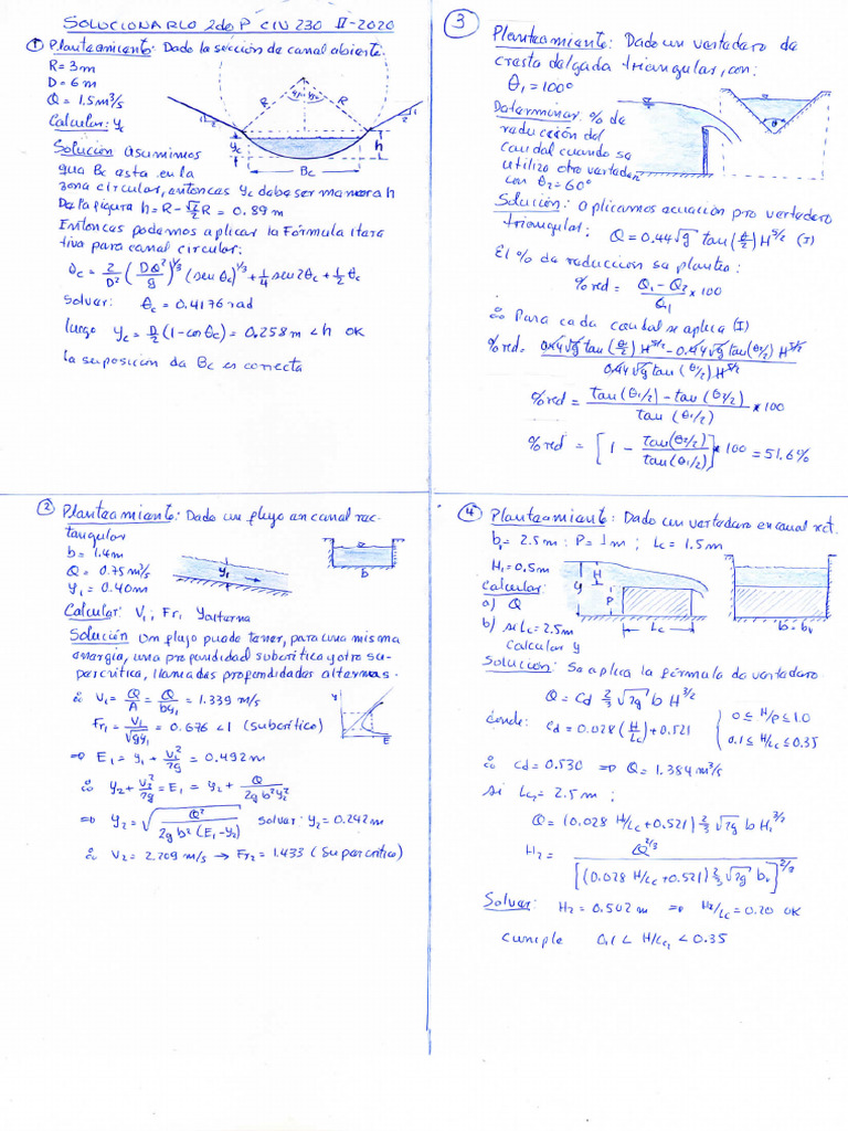 Solucionario 2dop CIV 230 II-2020 | PDF