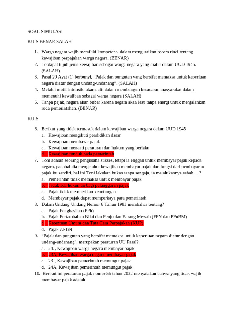 Soal Simulasi LCT | PDF