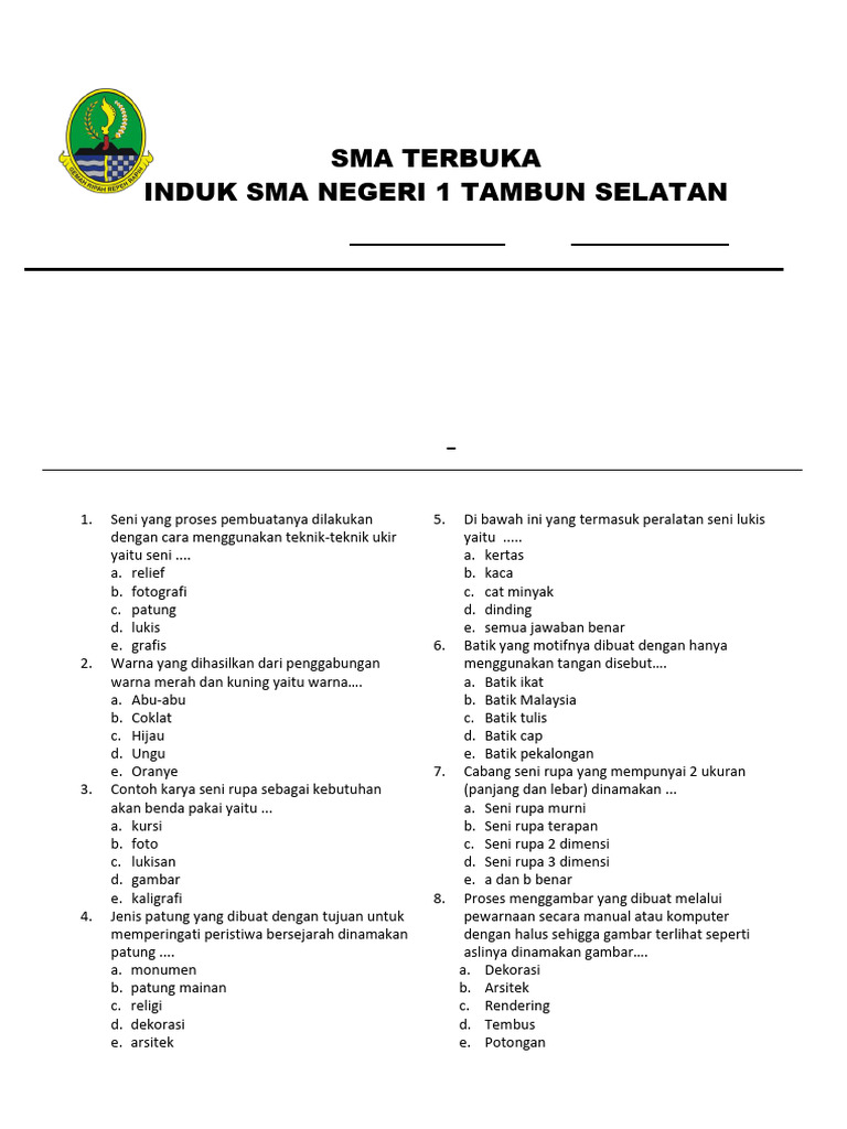 PHB Seni Budaya Kelas Xi Ipa-Ips Genap 2023-2024 | PDF