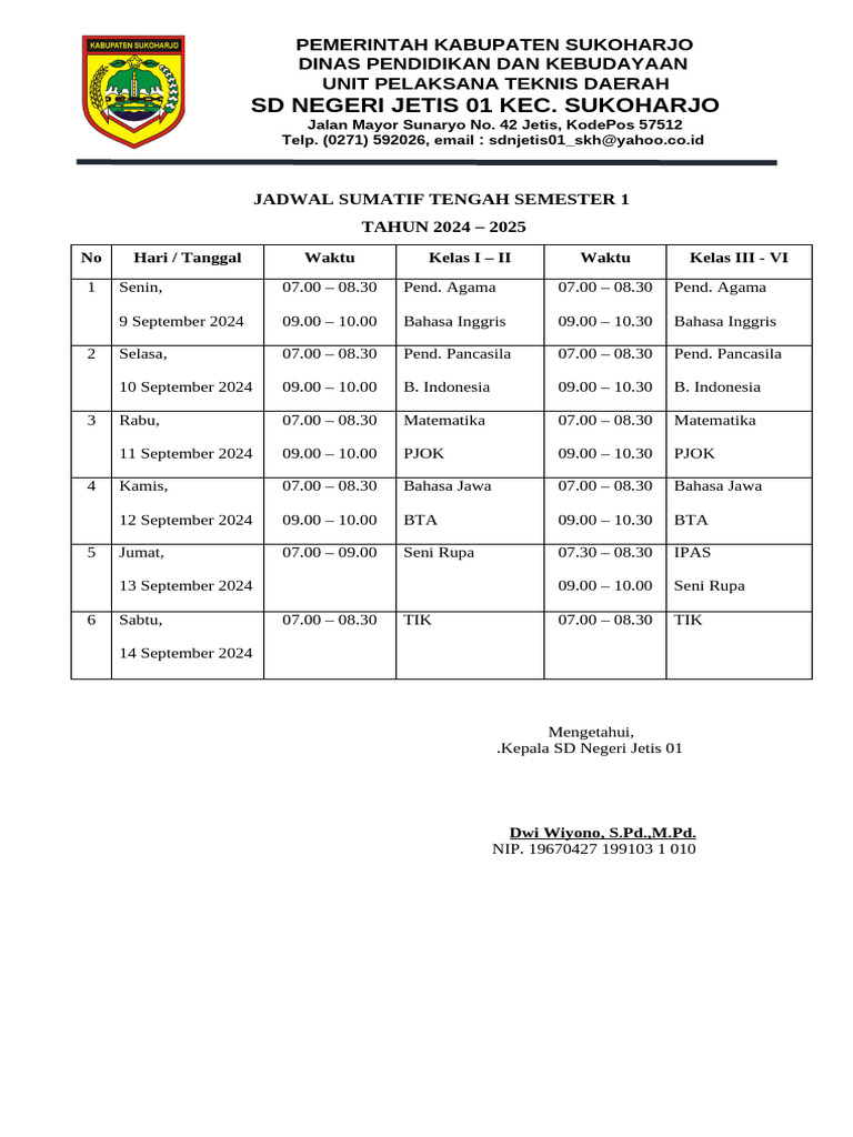 Jadwal Uts Uas 2024 | PDF