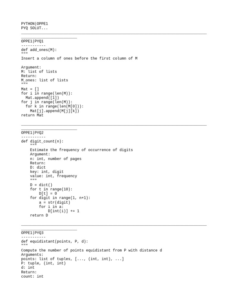 Python Oppe1 Pyq Solution | PDF