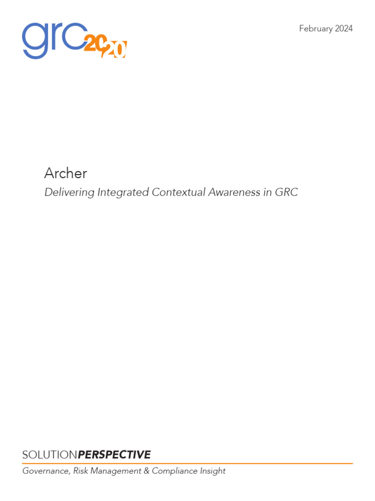 GRC2020 Solution Perspective Archer Feb2024 PDF 1727675378 | PDF