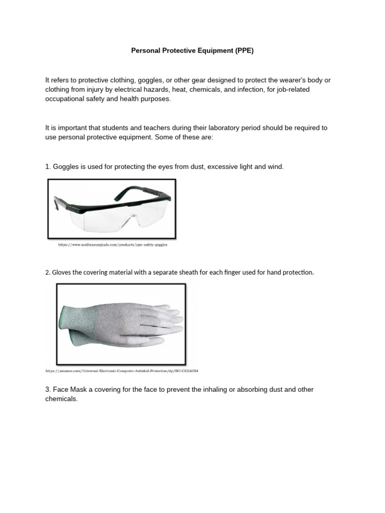 Personal Protective Equipment | PDF