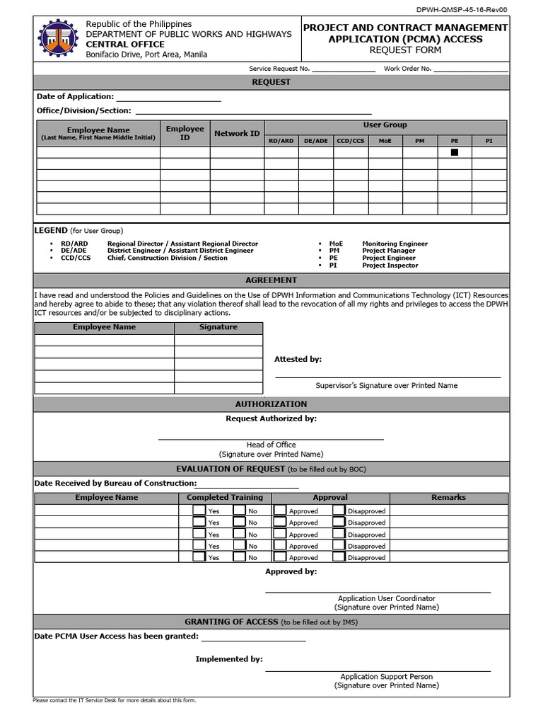 16 - PCMA Access Request Form | PDF