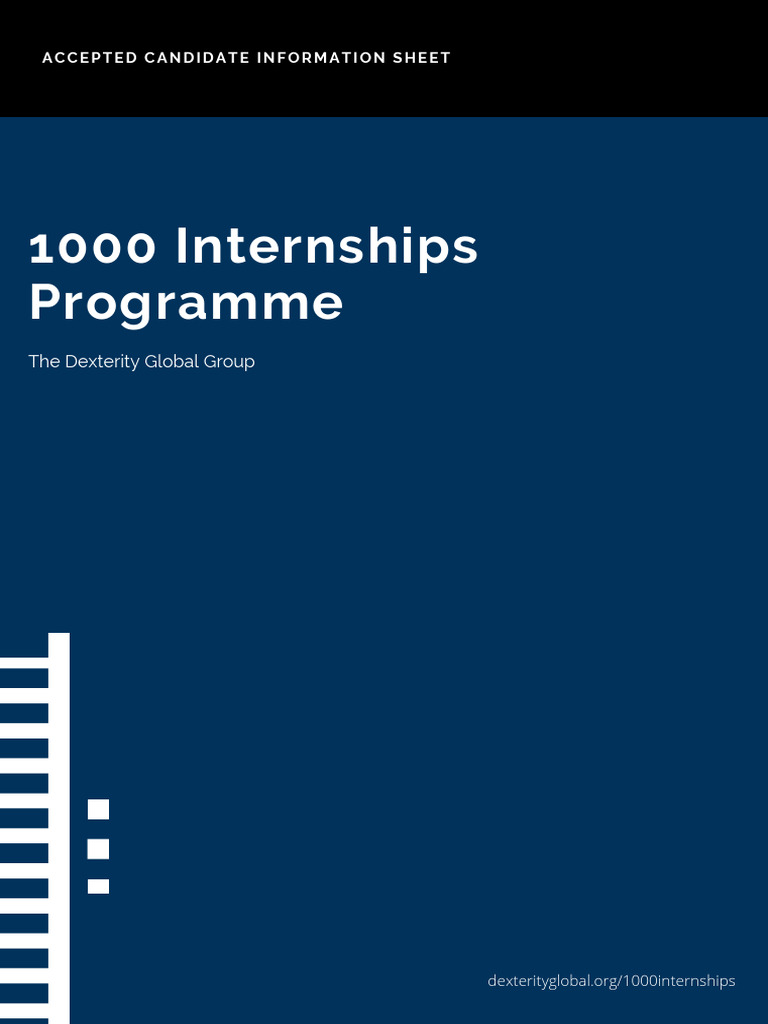 1000 Internships Programme Accepted Candidate Information Sheet | PDF