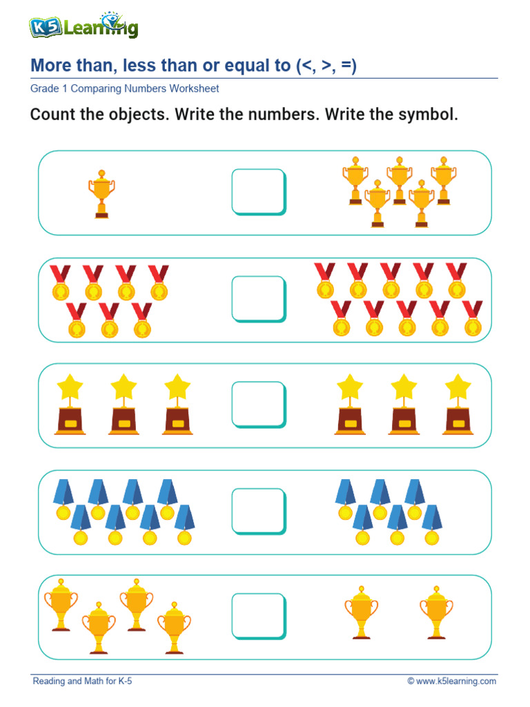 Grade 1 Symbols More Than Less Than C | PDF
