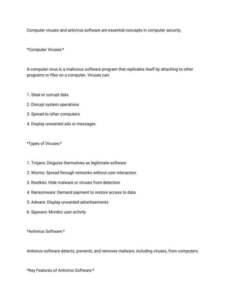 Computer Virus And Antivirus Pdf