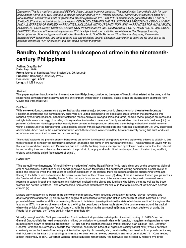 Bankoff Bandits Banditry | PDF
