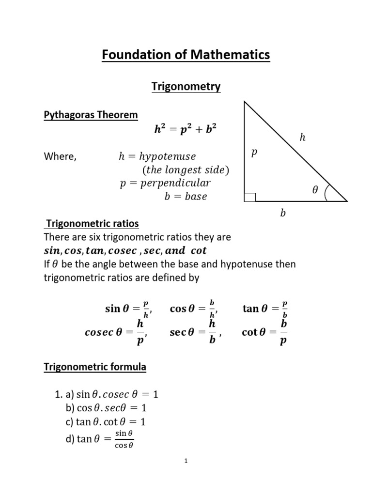 Trogonometric Formula | PDF | Trigonometry | Triangle Geometry