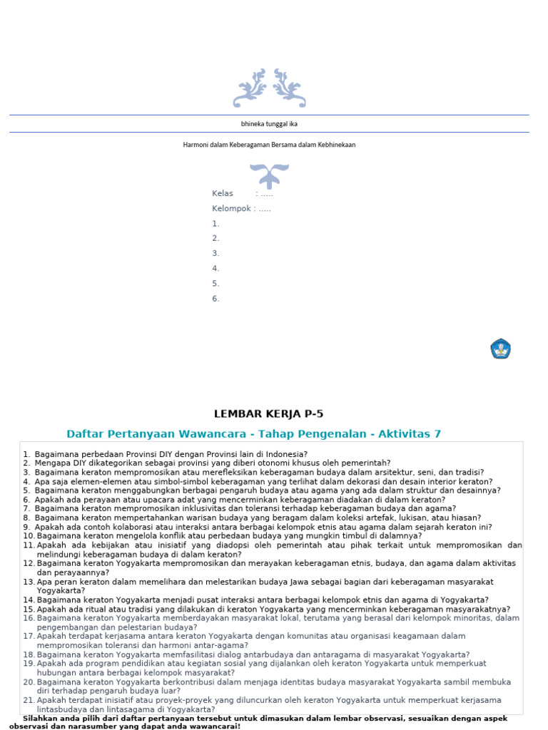 Lembar Kerja P-5 | PDF