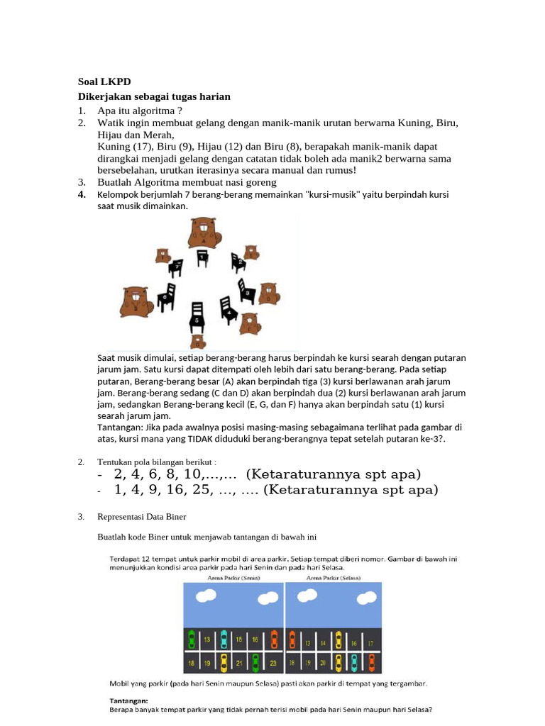 Soal LKPD Kelas 7 Semester 1 (Algoritma Dan Representasi Data) | PDF