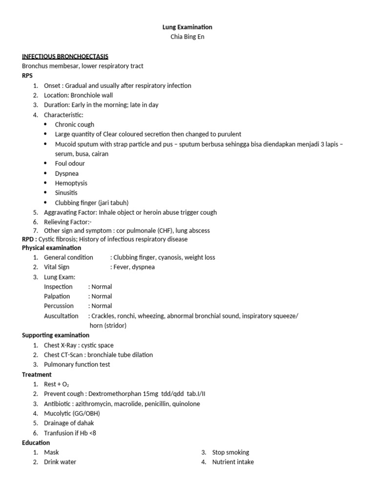 Lungs Exam Done | PDF