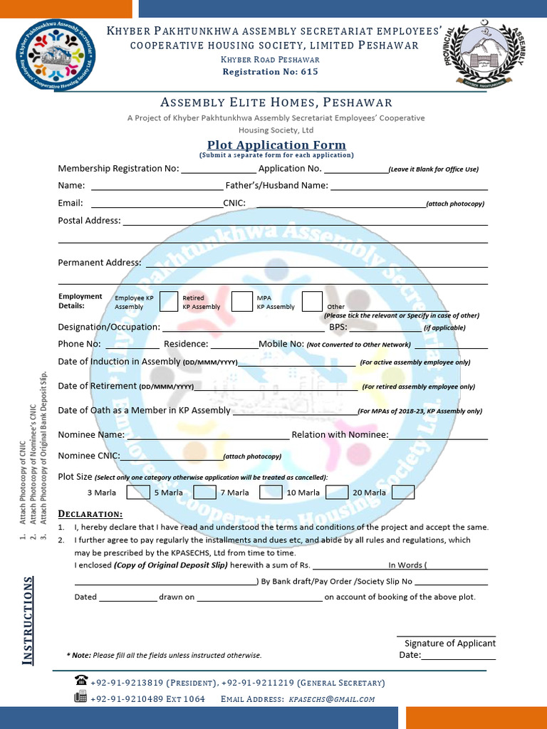 Application Form Assembly Elite Homes | PDF