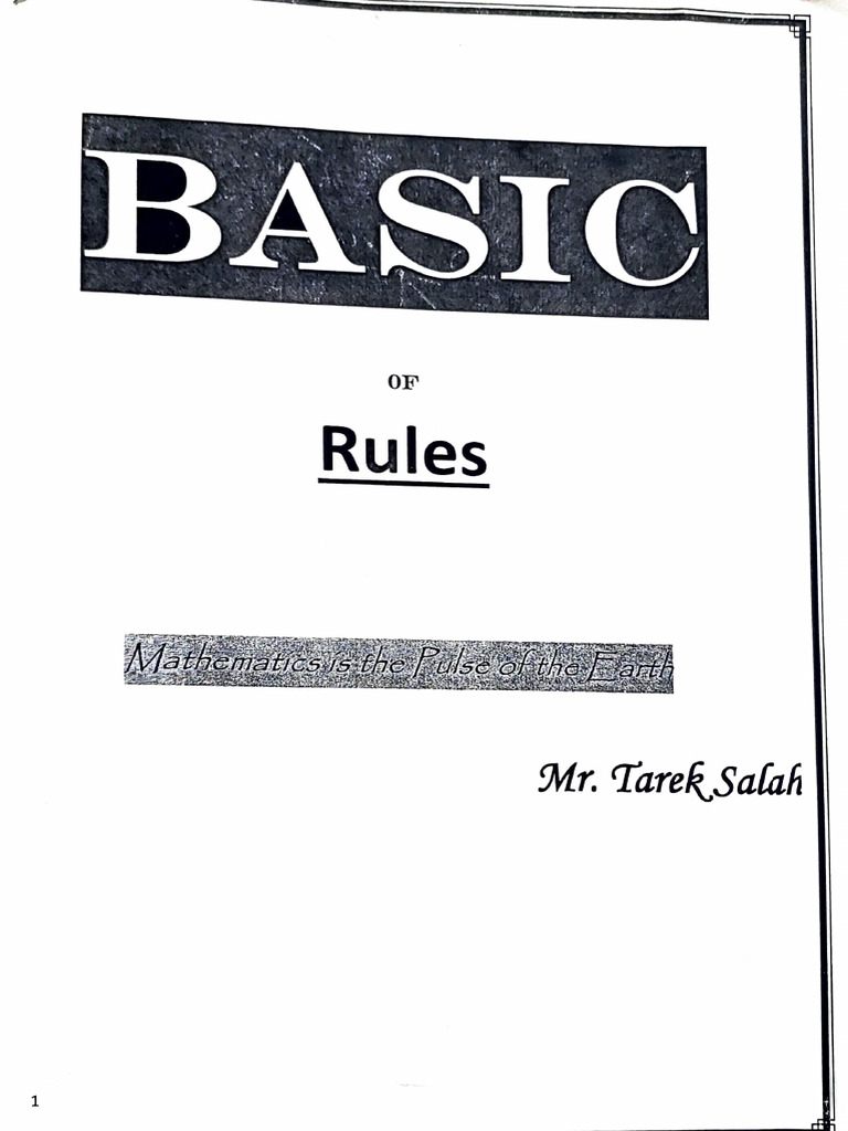 Maths Rules 2 | PDF