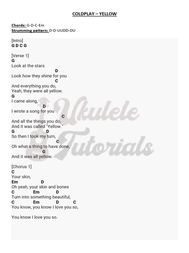 COLDPLAY - Yellow | PDF