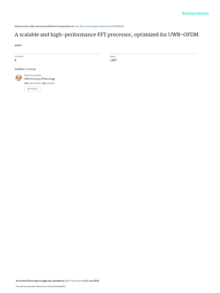 A Scalable and High-Performance FFT Processor Opti | PDF | Fast Fourier ...