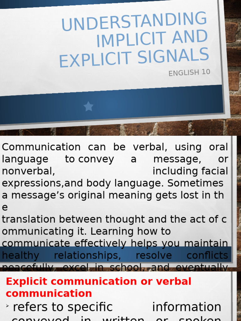 Understanding Implicit and Explicit Signals | PDF