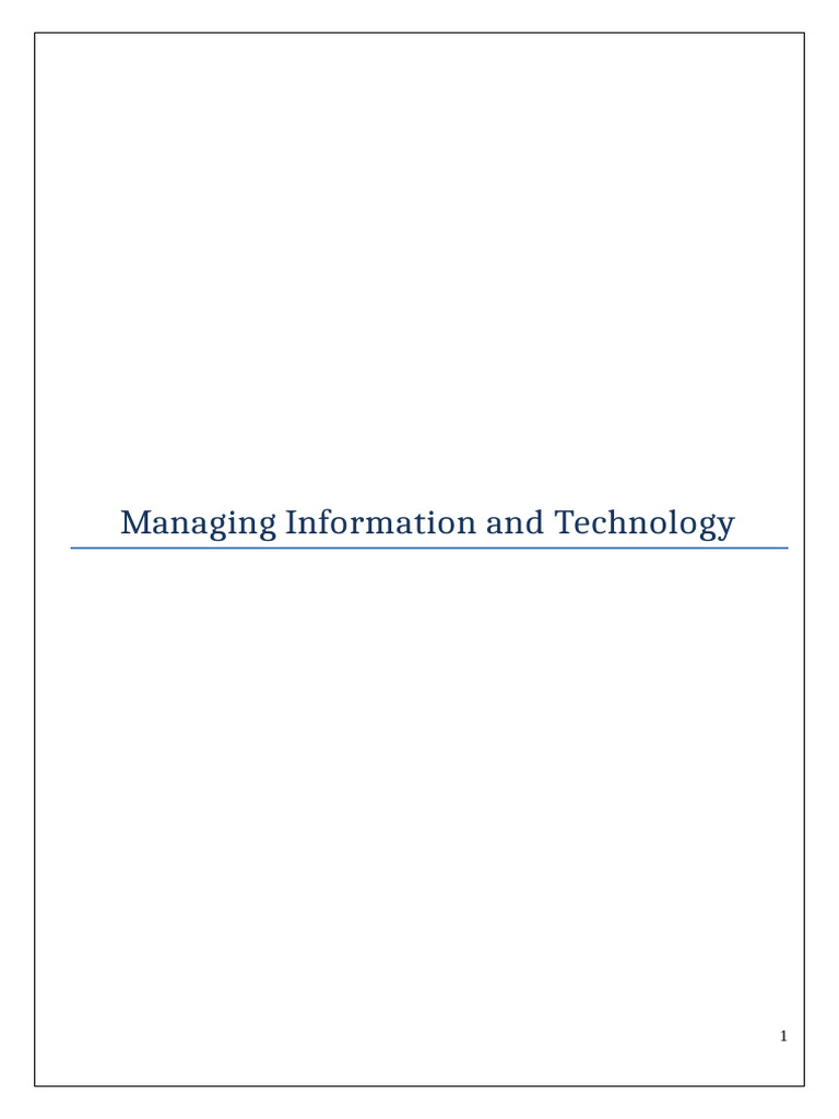 Managing INFORMATION - AND - TECHNOLOGY | PDF | Retail | Collaboration