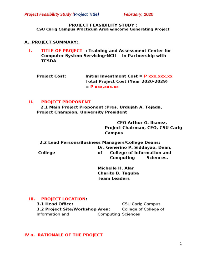 Project Feasibility Study | PDF