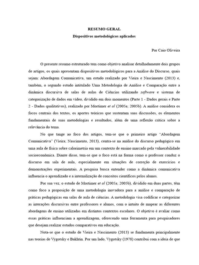 Resumo Estruturado - Caio Oliveira (Aula 12) | PDF