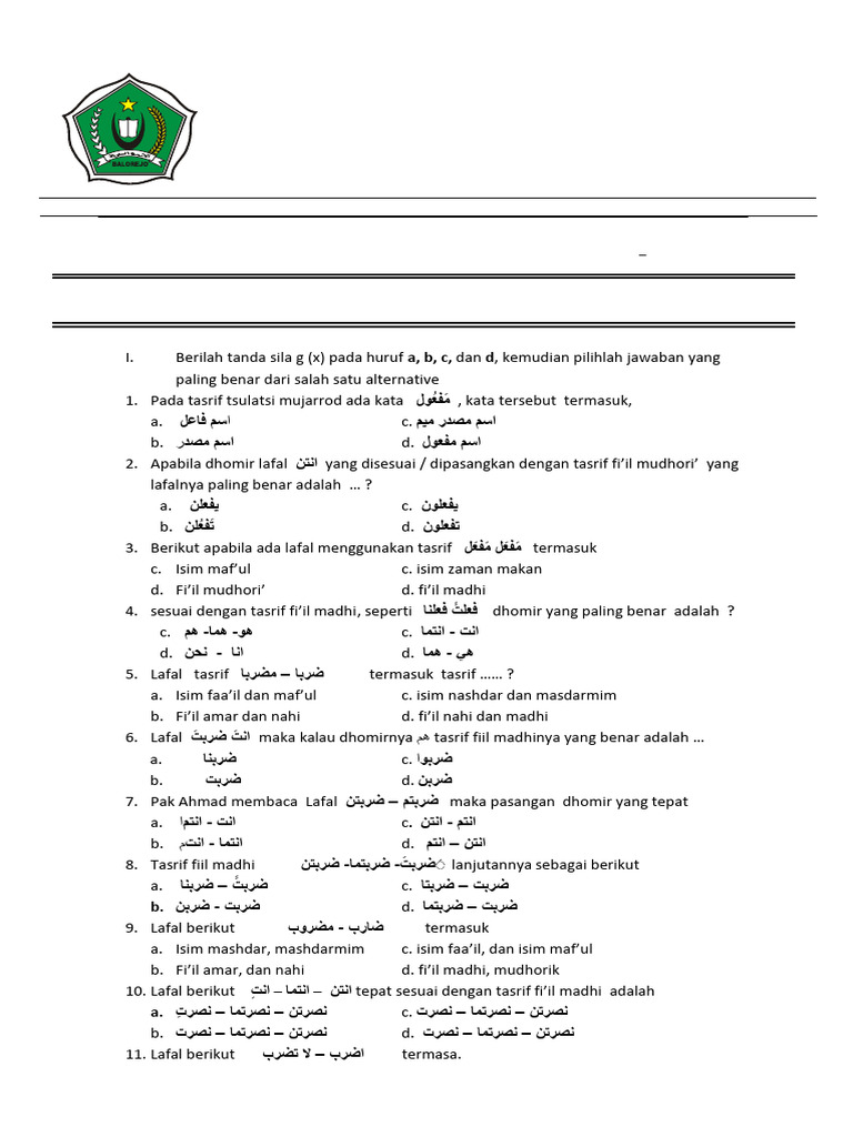 Nahwu Shorof 9 Pts 2024 | PDF