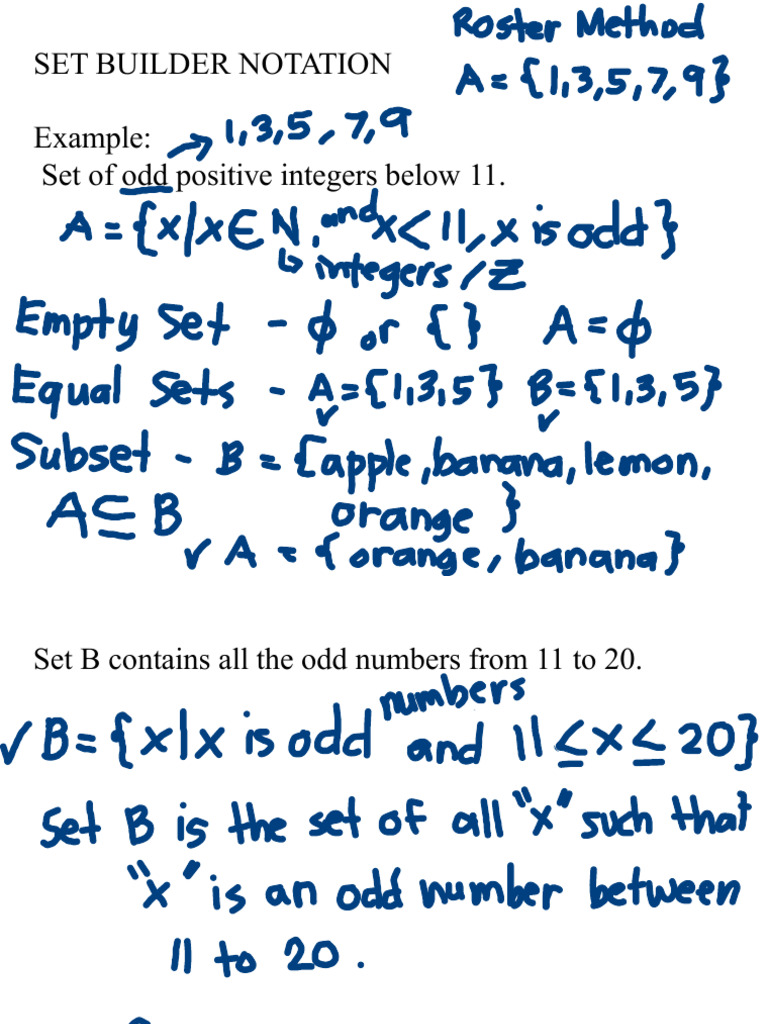 Set Builder Notation | PDF