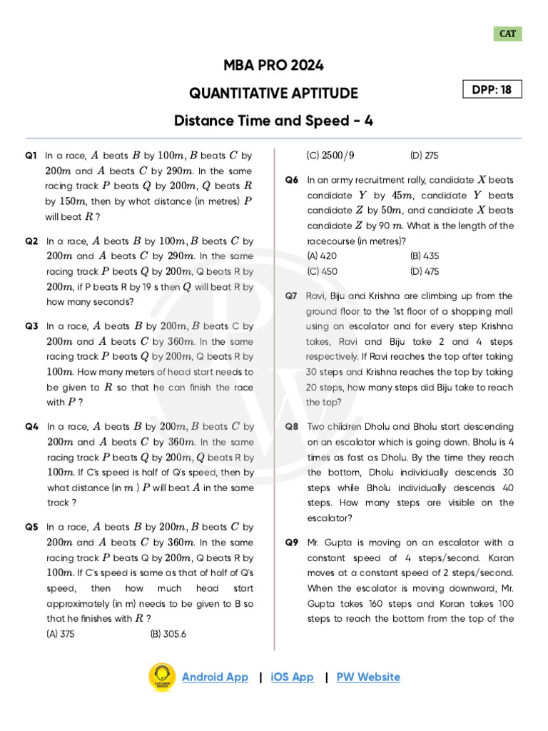 Arithmetic 18 - DPP 18 - MBA Pro 2024 Batch | PDF