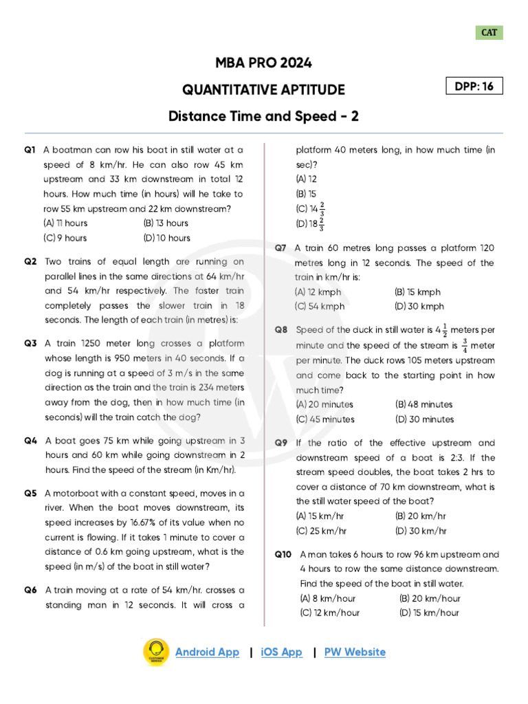 Arithmetic 16 - DPP 16 - MBA Pro 2024 Batch | PDF