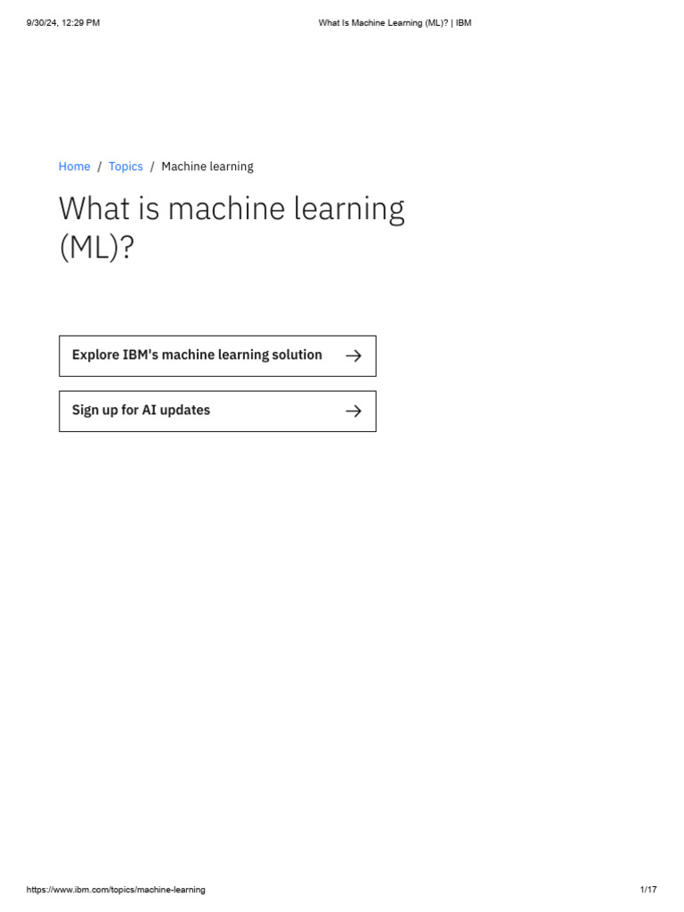 ML Ibm | PDF