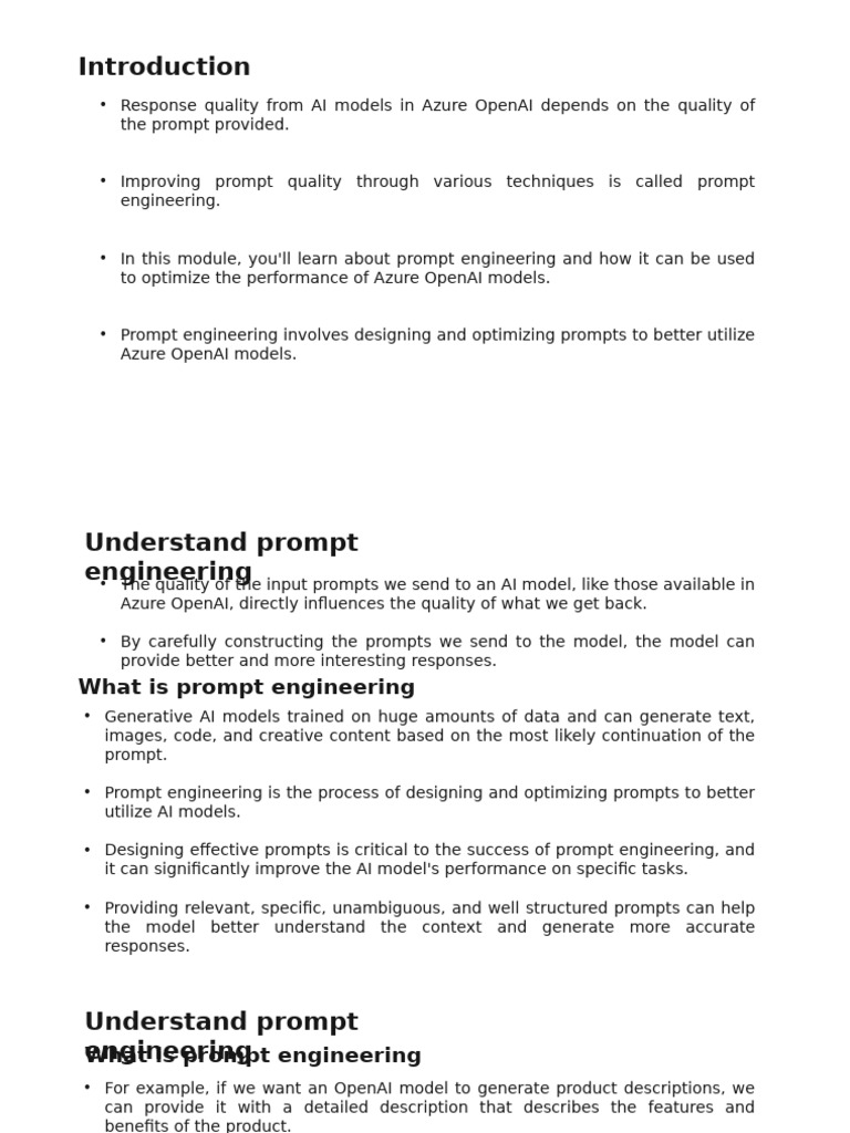 Azure OpenAI Prompt Engineering Guide | PDF | Artificial Intelligence ...