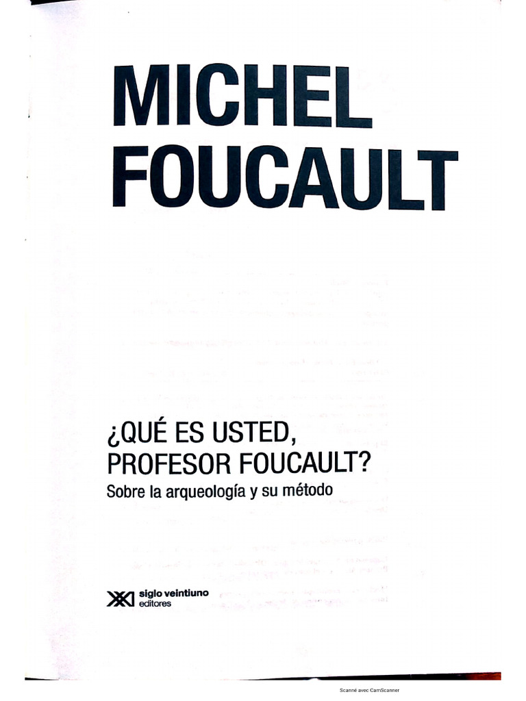 Copia de 8-FOUCAULT, MICHEL. Qué Es La Arqueología | PDF