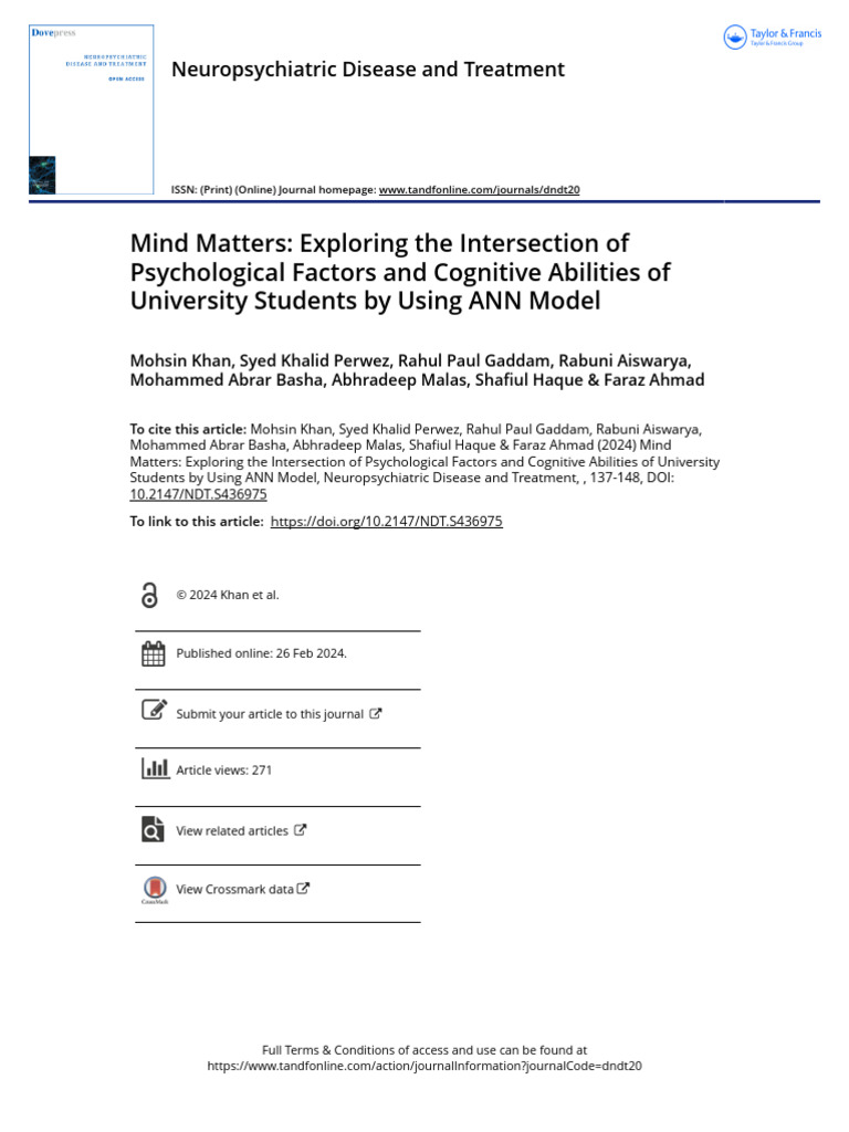 Mind Matters Exploring The Intersection of Psychological Factors and Cognitive Abilities of ...