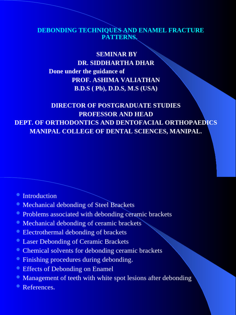 Orthodontic Debonding Insights | PDF | Tooth Enamel | Home & Garden