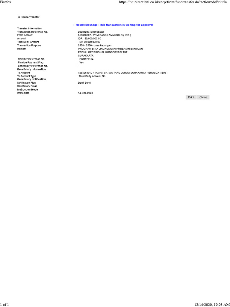 TRF Program Bina Lingkungan Pemberian Bantuan Peduli Operasoonal Konservasi TST | PDF