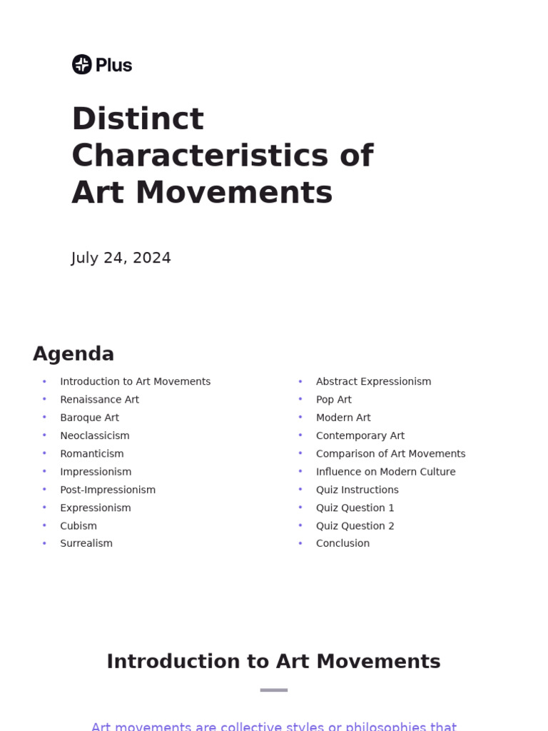 ARTS10 Q1 2 WK1-2 Distinct Characteristics of Art Movements | PDF