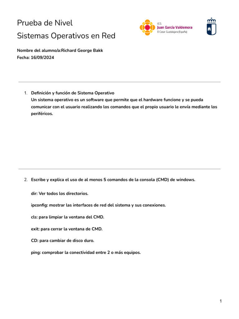 Prueba de Nivel SOR | PDF