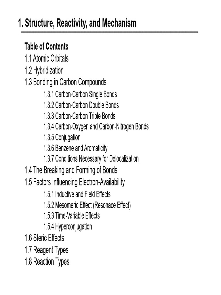 Chapter 1. Structure, Reactivity and Mechanism | PDF