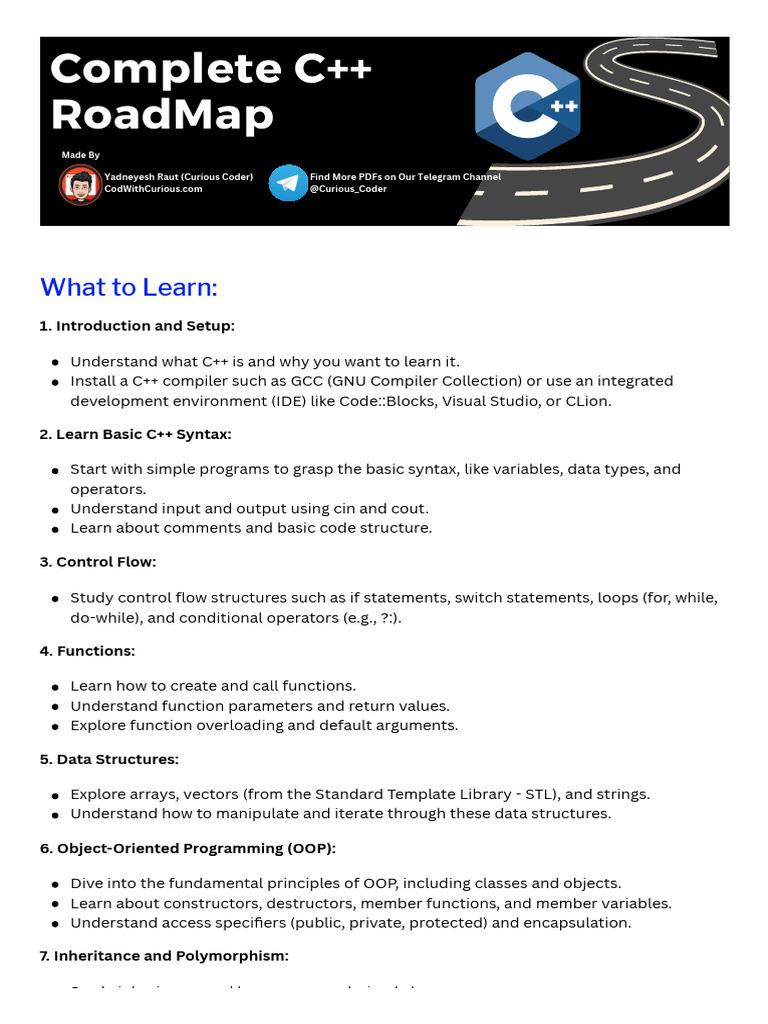C++ Roadmap 2.0o | PDF