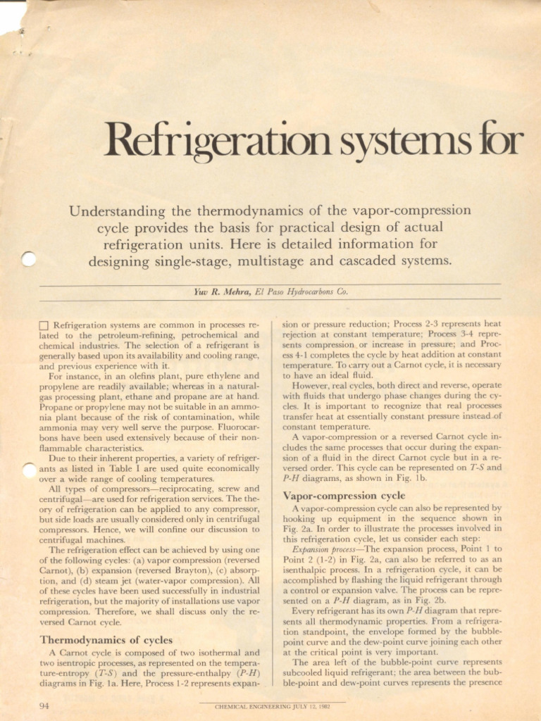 Refrigeration Systems | PDF