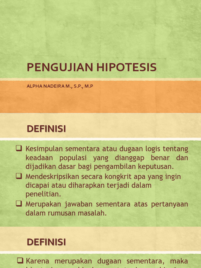 Pengujian Hipotesis Pdf