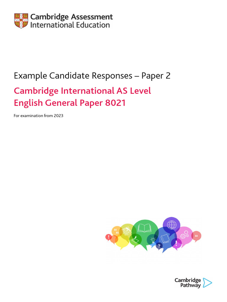 8021 Example Candidate Responses Paper 2 (For Examination From 2023) | PDF