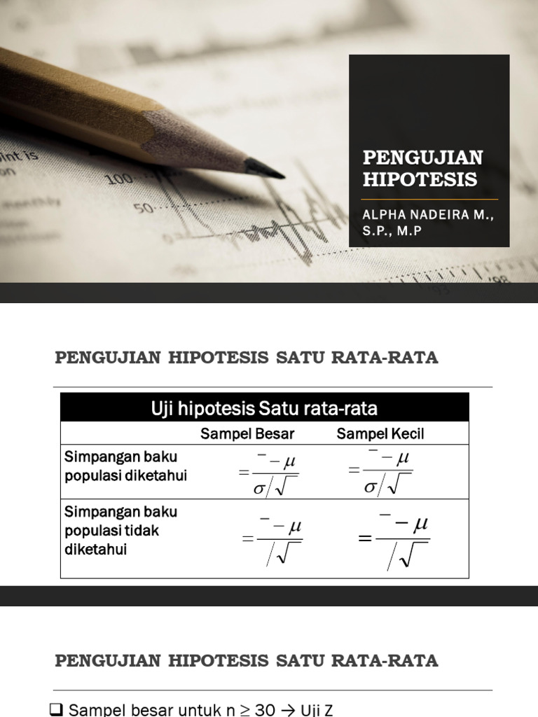 Pengujian Hipotesis Rata-Rata Dan Proporsi | PDF Pengujian Hipotesis Rata-Rata Dan Proporsi | PDF