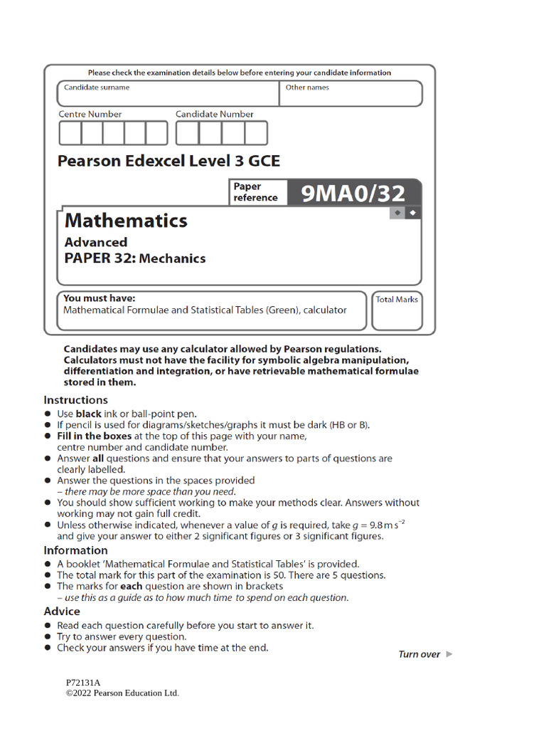A Level Mechanics 2022 | PDF