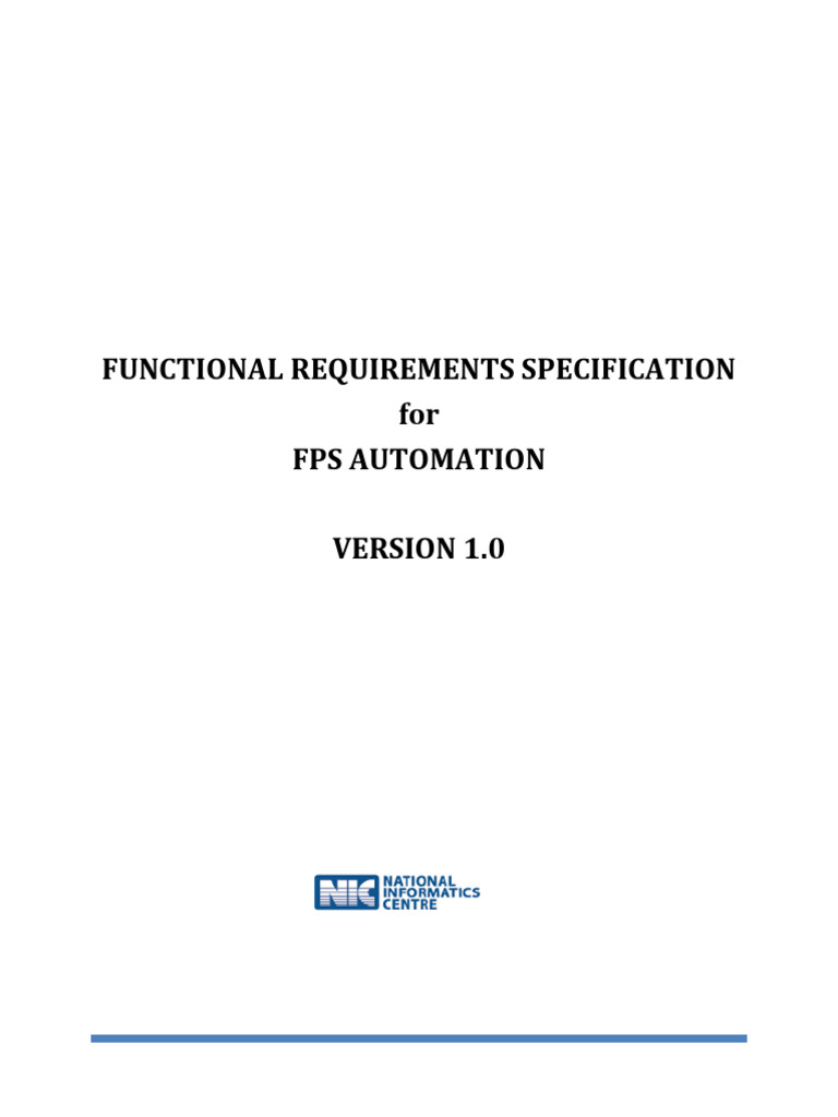 FRS For FPS Automation | PDF